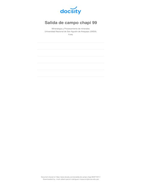 Docsity Salida De Campo Chapi 99