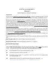 Assignment 4 Pdf ECON 301 ECONOMETRICS I Assignment 3 Due By Wednesday October 25 At 6 00 Pm