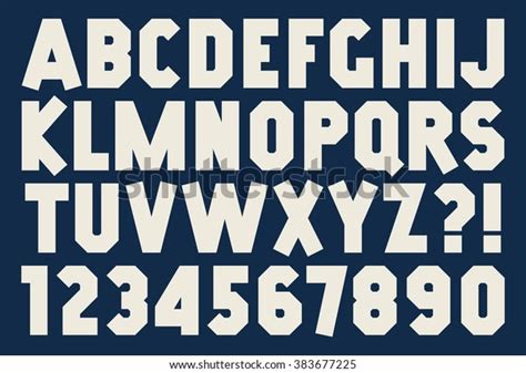Angular Alphabet Number Bold Isolated Font Stock Vector Royalty Free 383677225