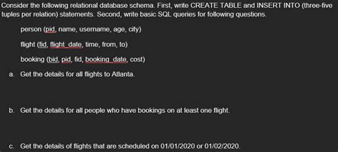 Solved Consider The Following Relational Database Schema Chegg