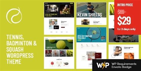 Racquet Tennis Badminton Squash Wordpress Theme Clean Codz