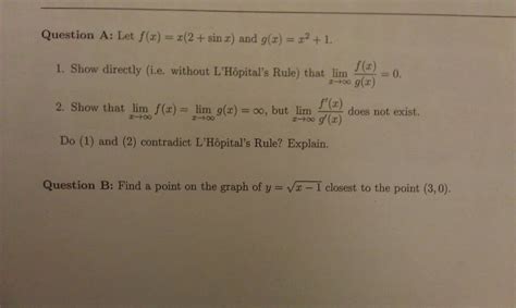 Solved Let F X X 2 Sinx And G X X2 1 Show Directly I E Chegg Com