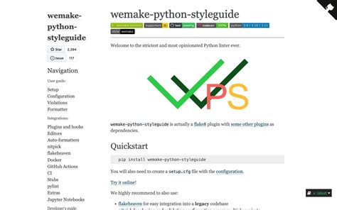 Wemake Python Styleguide A Linter For Python Rating And 78