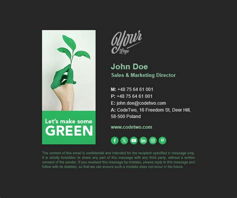 Email Signature Template To Promote Green Csr Activities