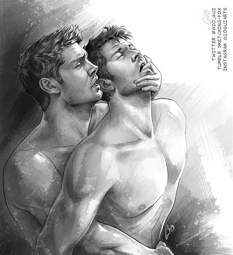 Rule 34 2boys Abs Angel Artist Signature Bara Biceps Black And White