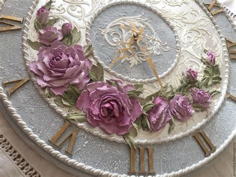 Часы настенные коллекция Нора сереброРозы в интернет магазине Ярмарка Мастеров по цене 13500