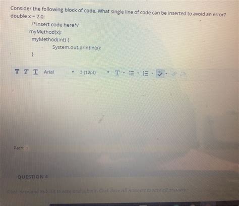 Solved Consider The Following Block Of Code What Single