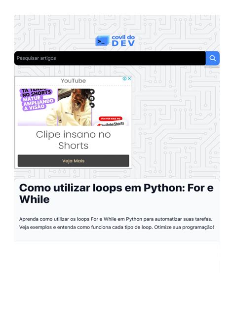Como Utilizar Loops Em Python For E While Pdf Python Linguagem De Programação Controle