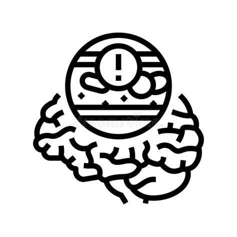 Stroke Caused Cardiovascular Issues Line Icon Vector Illustration Stock Illustration