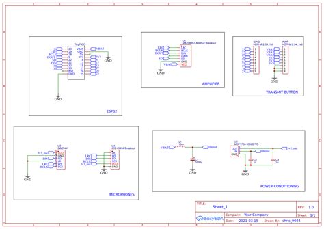 esp32 audio board walkietalkie oshwlab