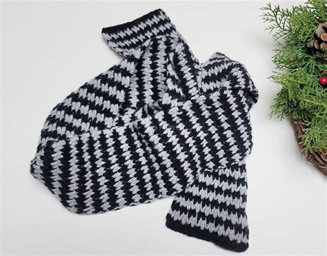 하운드 투스 스카프 Pattern Knitting