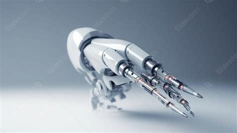 Robot In Hand On Grey Powerpoint Background For Free Download Slidesdocs