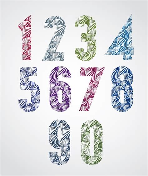 Premium Vector Pattern Ornamental Colorful Fashionable Numbers