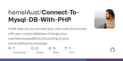 Github Hemelaustconnect To Mysql Db With Php It Will Help You To
