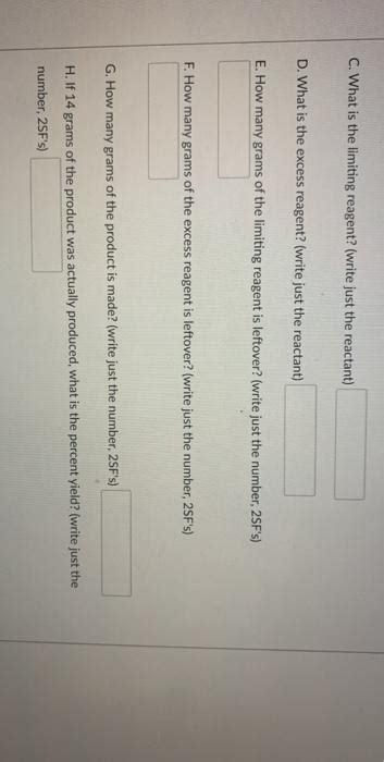 Solved Determine The Limiting Reagent And Theoretical Yield Chegg