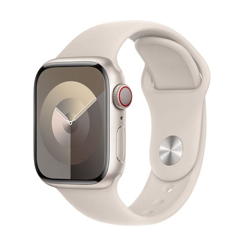 翻新 Apple Watch Series 9 Gps 蜂窝网络；41 毫米星光色铝金属表壳；星光色运动型表带 Ml 号