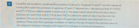 Solved Consider The Problem Max Min F Xy Subject To
