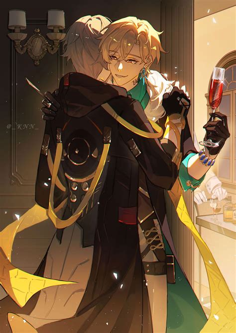 Trailblazer Caelus And Aventurine Honkai And More Drawn By Kkknnnn Danbooru