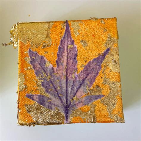 Teeny Tiny Weed Leaf Violet Alexandra90210art