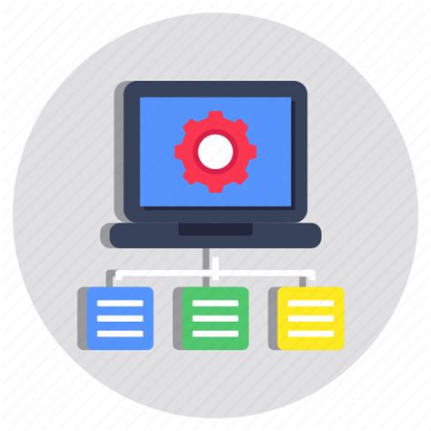 Laptop Setting Network Connection Nodes Flowchart Computer Icon Download On Iconfinder