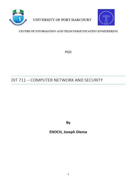Dit 711 Computer Network And Security Pdf Network Topology Computer Network