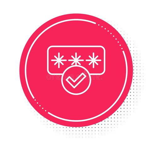 White Line Password Protection And Safety Access Icon Isolated On White Background Security