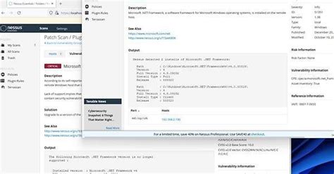 Net Framework False Positive Rnessus