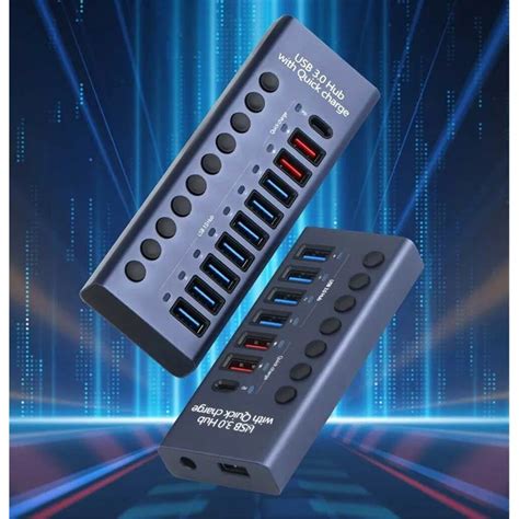 USB 3 0 Hub Socket Switch 10 Port Concentrator Multi Tap Multi Ports Docking Station Charger