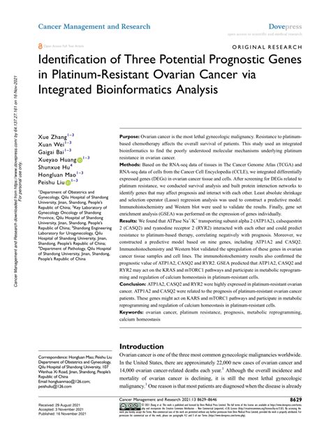 Pdf Identification Of Three Potential Prognostic Genes In Platinum