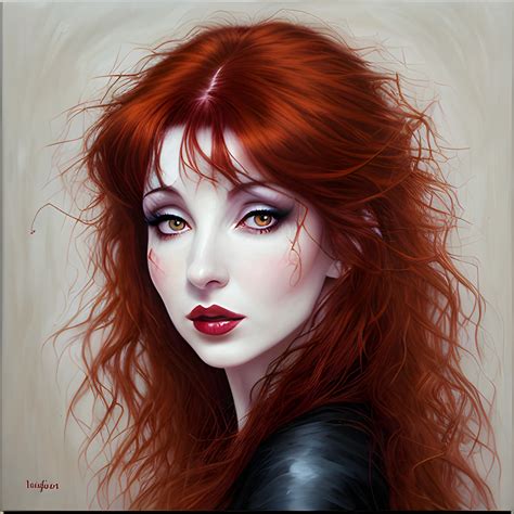 Erotic Oil Painting Of Kate Bush Wild Dark Red Hair Hazel Eyes Arthub Ai