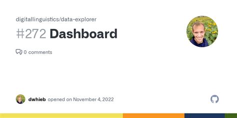 Dashboard · Issue 272 · Digitallinguisticsdata Explorer · Github