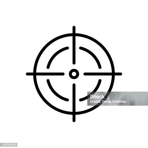 조준 벡터 아이콘입니다 스나이퍼 기호 비즈니스 목표 모바일 응용 프로그램 웹 디자인 게임 흰색 배경에 격리 된 간단한 스타일의 벡터 기호 0명에 대한 스톡 벡터 아트 및
