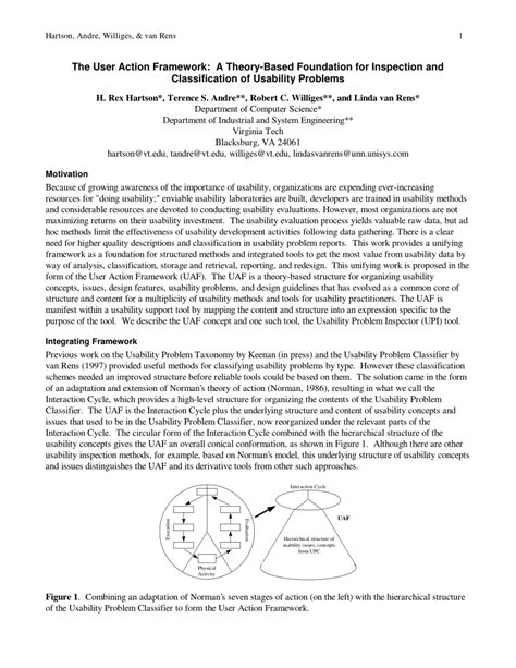 Pdf The User Action Framework A Theory Based Foundation For Inspection And Classification Of