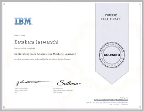 Katakam Jaswanthi On Linkedin Machinelearning Dataanalysis Coursera