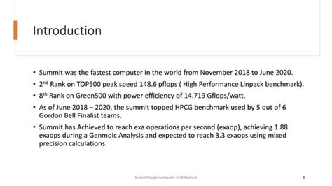 Hardware Architecture Of Summit Supercomputer Pptx