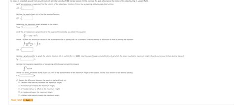solved an object is projected upward from ground level with