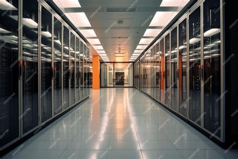 Server Room With Dual Path Power Distribution For Redundancy Premium Ai Generated Image