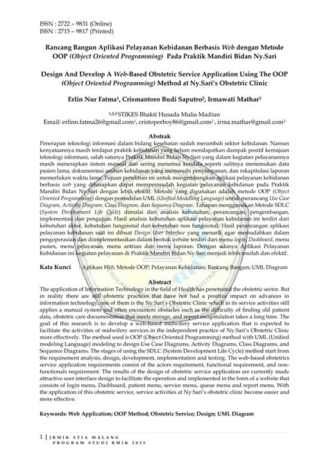 pdf rancang bangun aplikasi pelayanan kebidanan berbasis web dengan