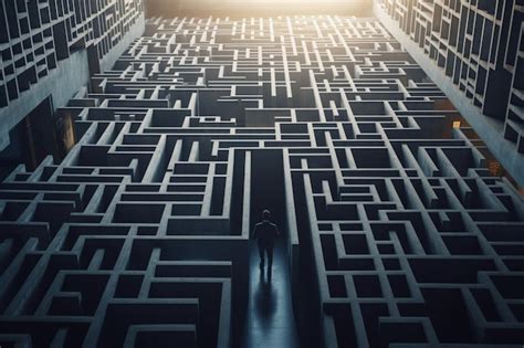 Premium Ai Image Business Disruption An Unrecognizable Man Navigating Through A Maze Of Obstacles