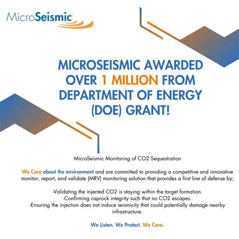 Microseismic Inc On Linkedin Microseismic Microseismic Awarded 1 096 839 From Department
