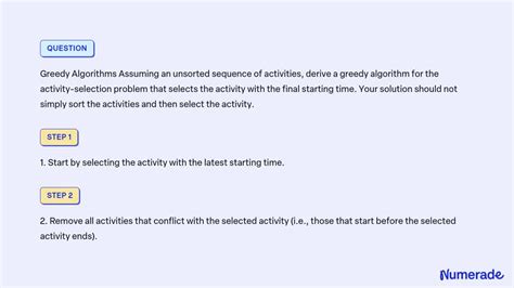 SOLVED Greedy Algorithms Assuming An Unsorted Sequence Of Activities