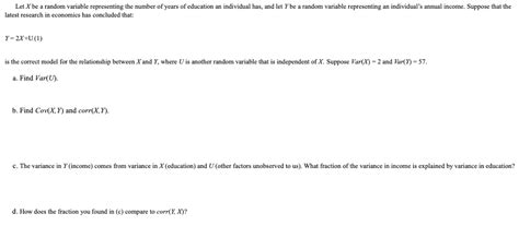 Solved Let X Be A Random Variable Representing The Number Of Chegg Com