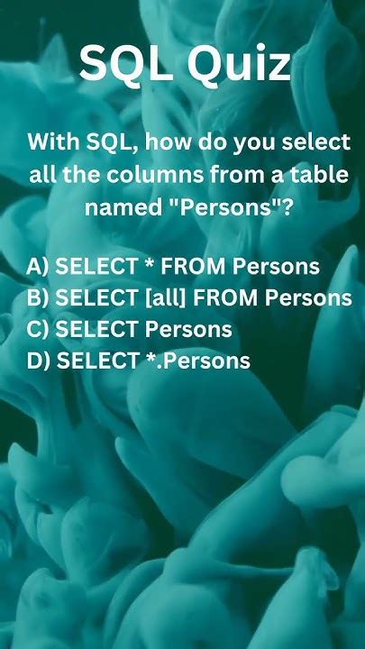 sql quiz youtube