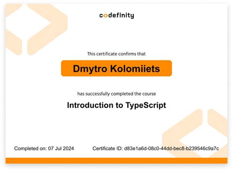 🎉 Just Completed The ‘basics Of Typescript Course Dmytro Kolomiets