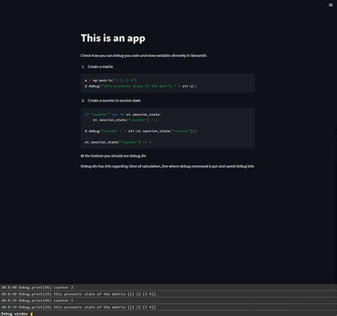 Streamlit Debugging Tricks A Handy Guide To Building A Sticky Debug