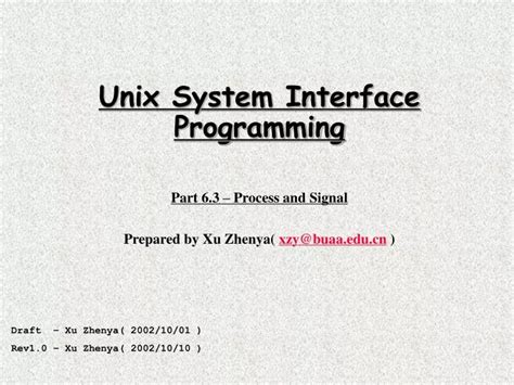 ppt unix system interface programming part 6 3 process and signal