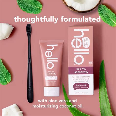 Hello See Ya Sensitivity Toothpaste Minty Fluoride Formula For Sensitive Teeth Vegan And Gluten