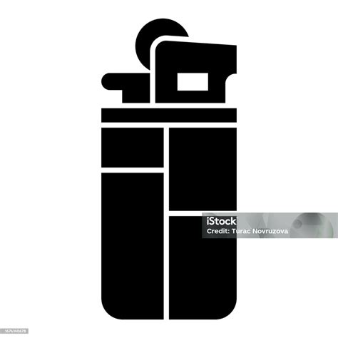 일회용 가스 라이터 솔리드 아이콘 흡연 개념 흰색 배경에 가스 라이터 기호 글리프 스타일의 모바일 개념 웹 디자인의 라이터