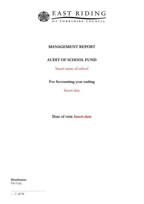 Free Audit Report Template