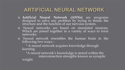 Artificial Neural Networks Ppt Pptx For Final Sem Cse Ppt
